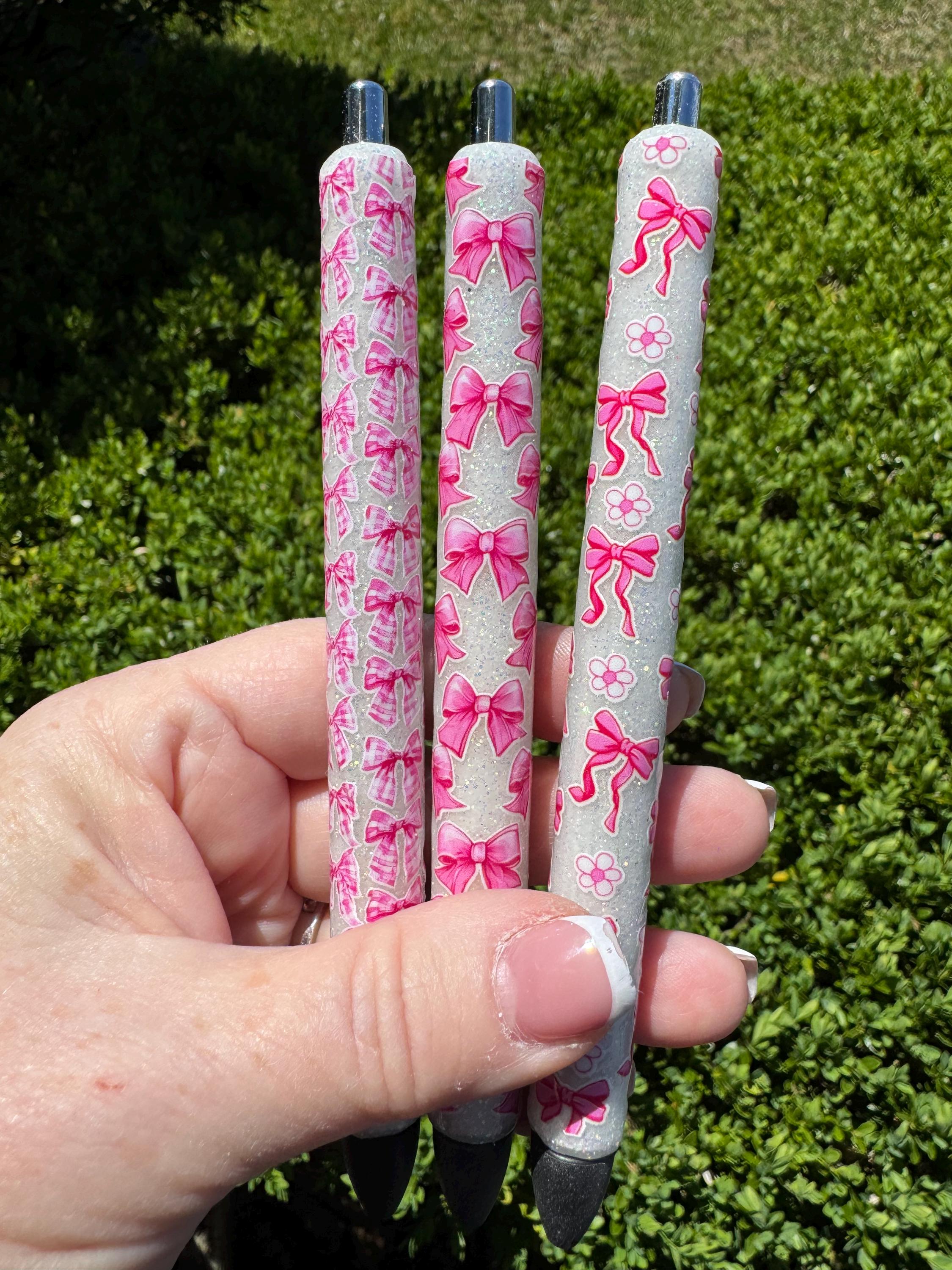 Pink Bow Glitter Gel Pen, Journal Pen, Everyday Use Pens, Pen Gift - Etsy