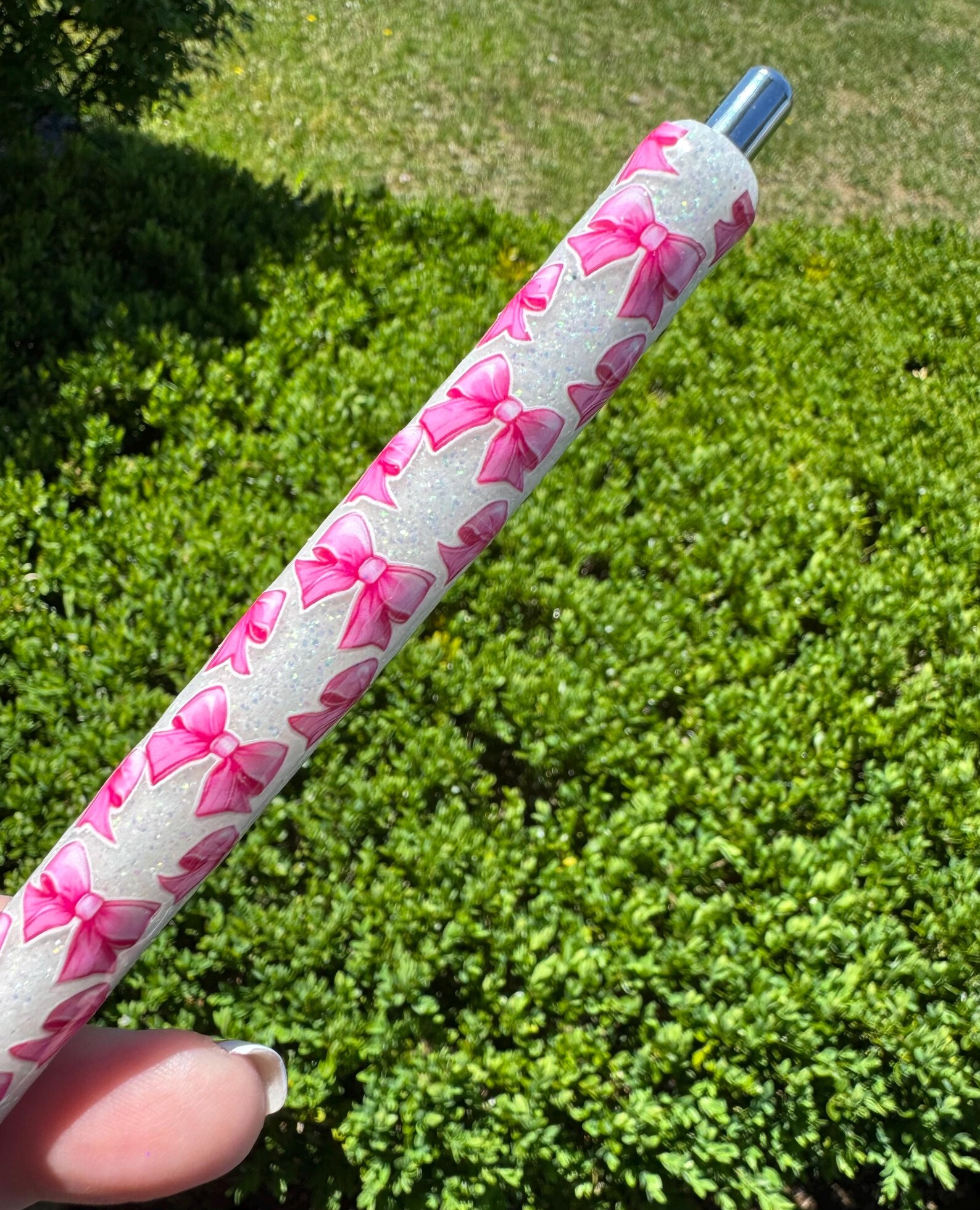 Pink Bow Gel Pens, Handmade Pens, Glitter Pens, Resin Pen, Paper Mate ...