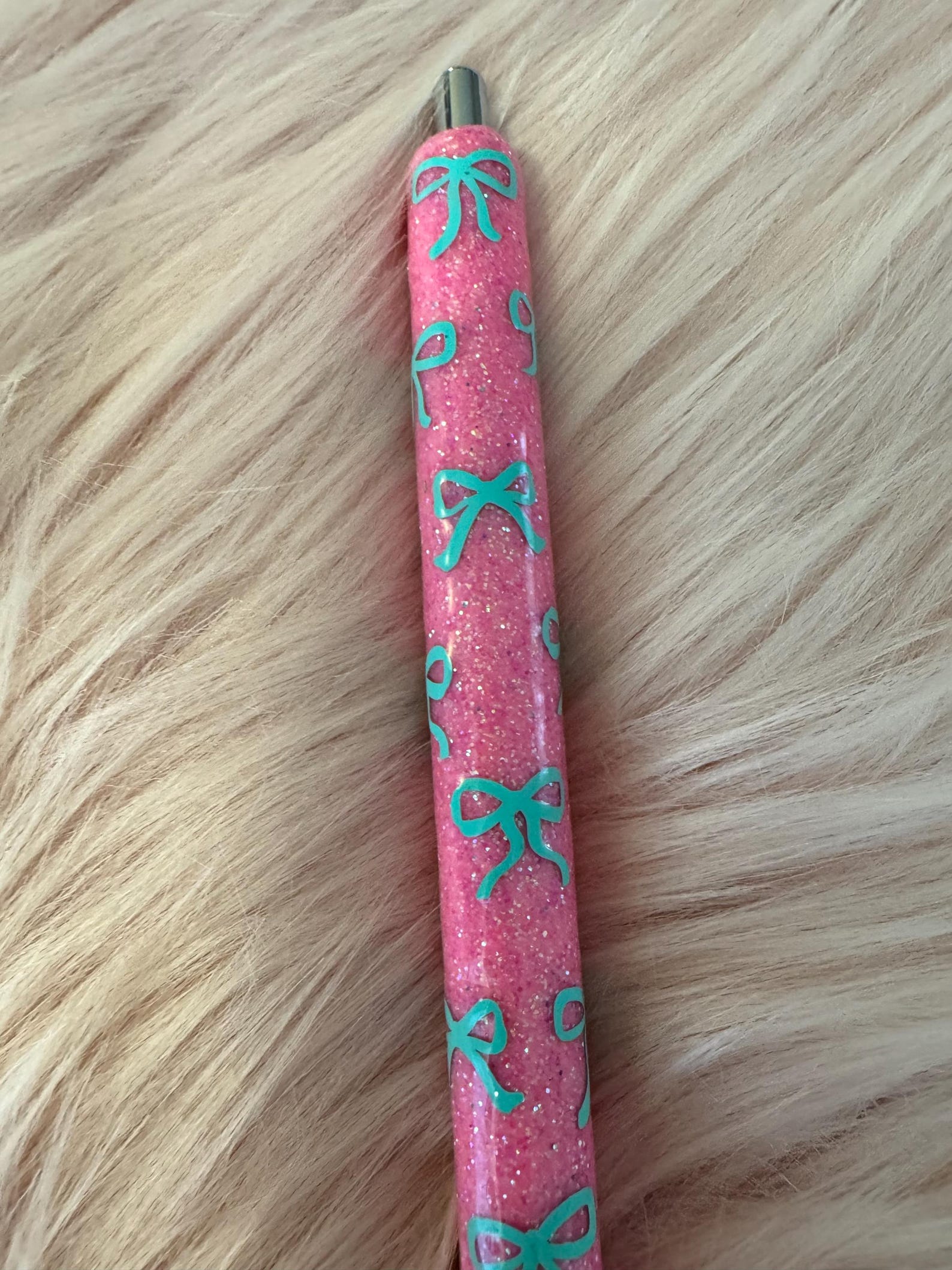 Glitter Bow Pen - Handmade Resin Pen - Pens - Etsy