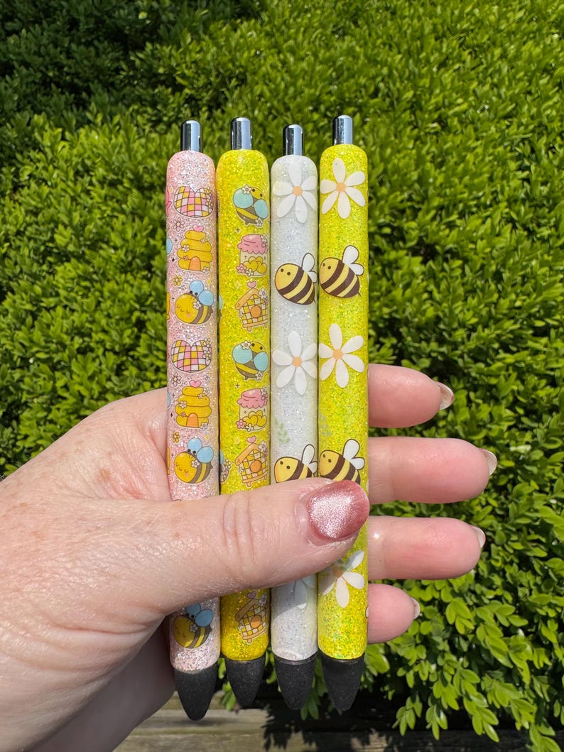Glitter Bee Pen, Daisy Kawaii Pen - Etsy