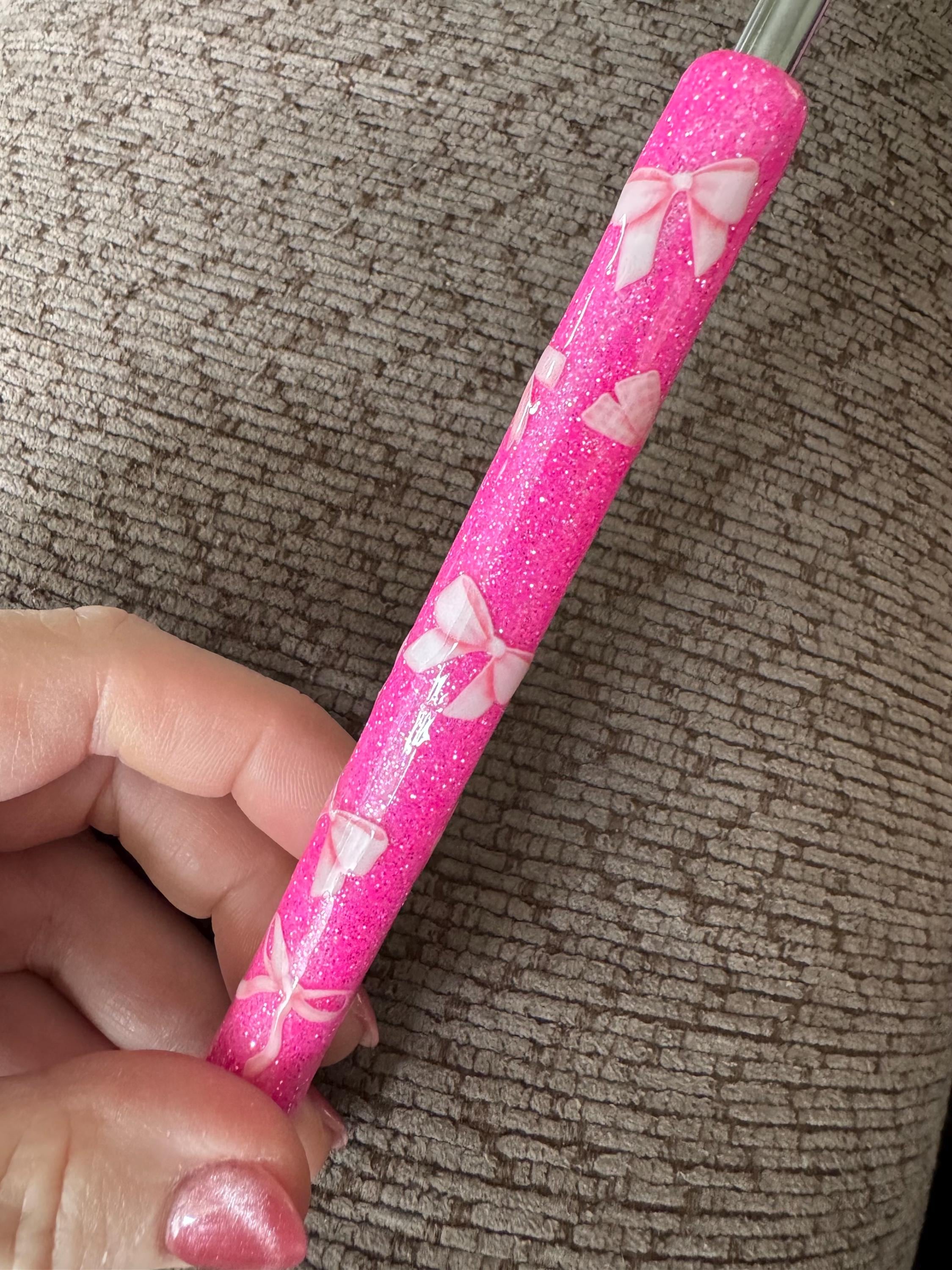 Glitter Bow Pen - Handmade Resin Pen - Pens - Etsy