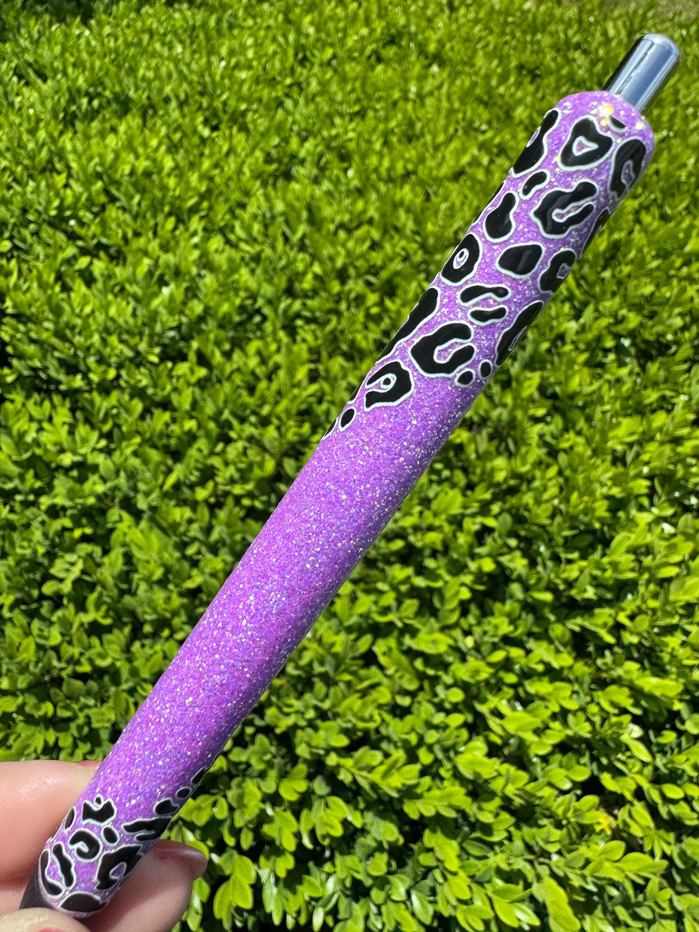 Leopard Print Glitter Pens, Animal Print Pens, Resin Ink Joy Pens ...