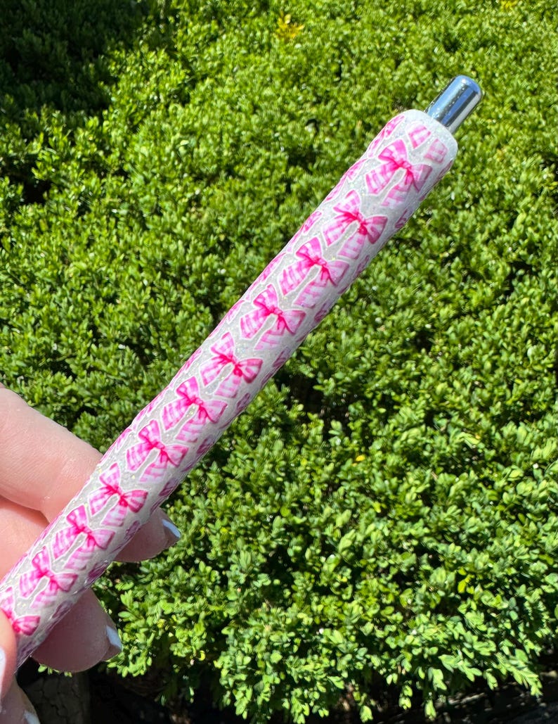 Pink Bow Glitter Gel Pen - Journal Pen, or Everyday Use - Etsy