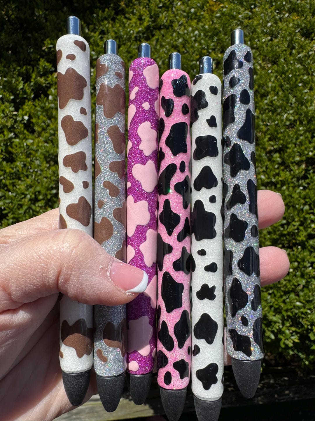 Cow Print Glitter Pens, Paper Mate Pens, Handcrafted Pens, Teacher Pen ...