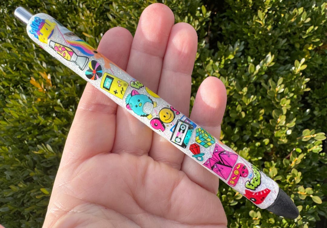 1990s Glitter Pen, Handmade Pen, Y2k Pen, Resin Pen, Teacher Gift ...