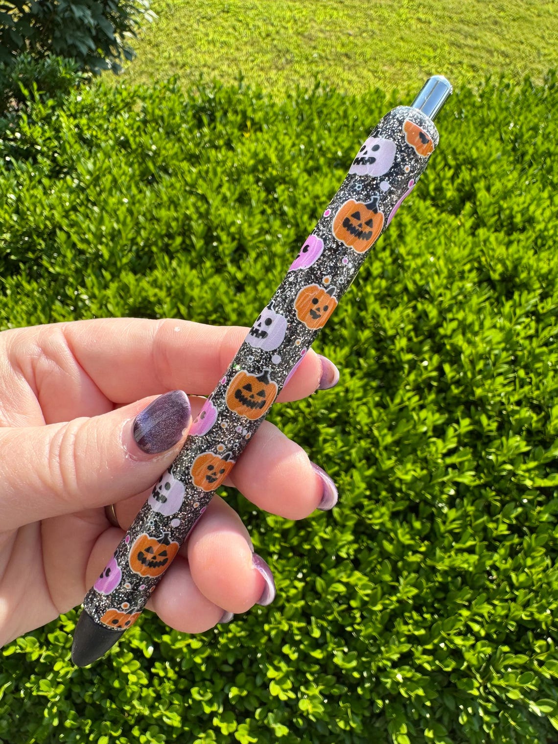 Halloween Pen, Ink Joy Pens, Pumpkin Halloween Pens, Resin Pen, Glitter ...
