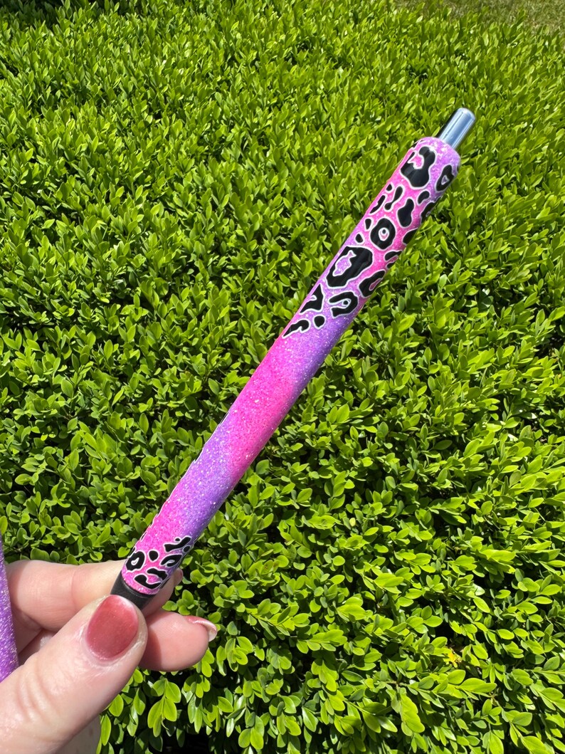 Leopard Print Glitter Pens, Animal Print Pens, Resin Ink Joy Pens ...