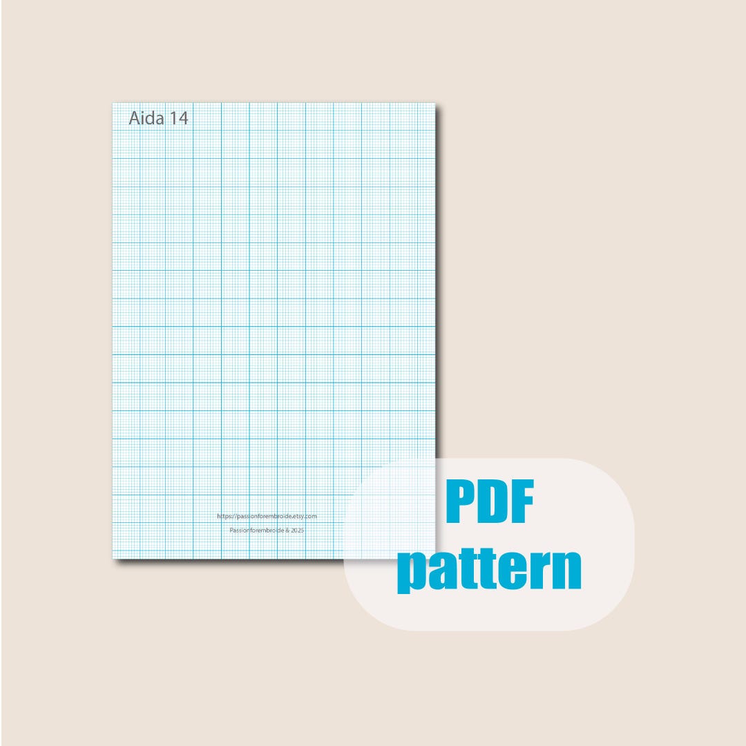 Printable Aida 14 Grid, Cross Stitch Pattern PDF Download - Etsy
