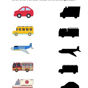Printable Matching Worksheets, Match the Picture, Kindergarten ...