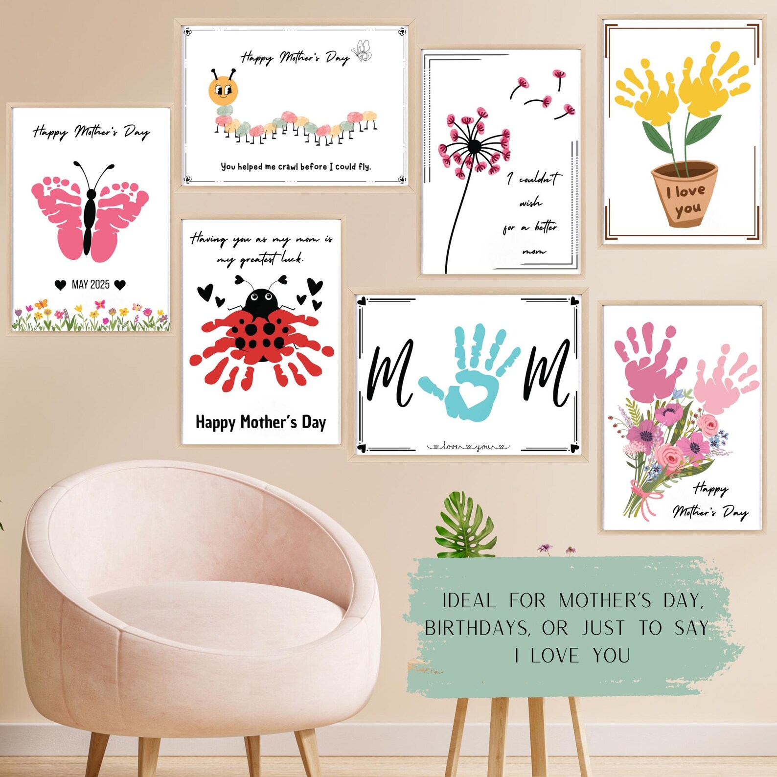 Mothers Day Handprint Craft Bundle Kids DIY Mother's Day Printable ...