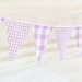Purple Gingham Party Banner, Bunting, Pennant Flags, Gingham Lilac ...
