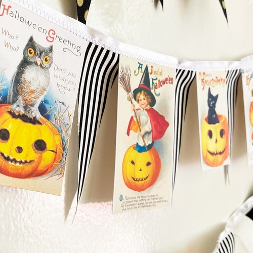 Vintage Halloween Banner Bunting Vintage Pictures of - Etsy