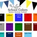 School Colors Garland Flag Bunting, Graduation Fabric Banner, School ...