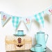 Ice Cream Picnic Party Gingham Banner, Mint Bunting, Vintage Ice Cream ...