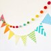 Rainbow Colored Bunting Rainbow Banner Fabric Pennant Flag | Etsy