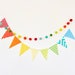 Rainbow Colored Bunting Rainbow Banner Fabric Pennant Flag | Etsy