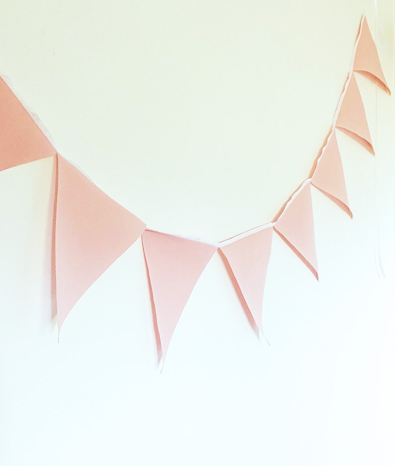 Blush Pink Garland Flag Bunting Fabric Banner Solid Cloth | Etsy