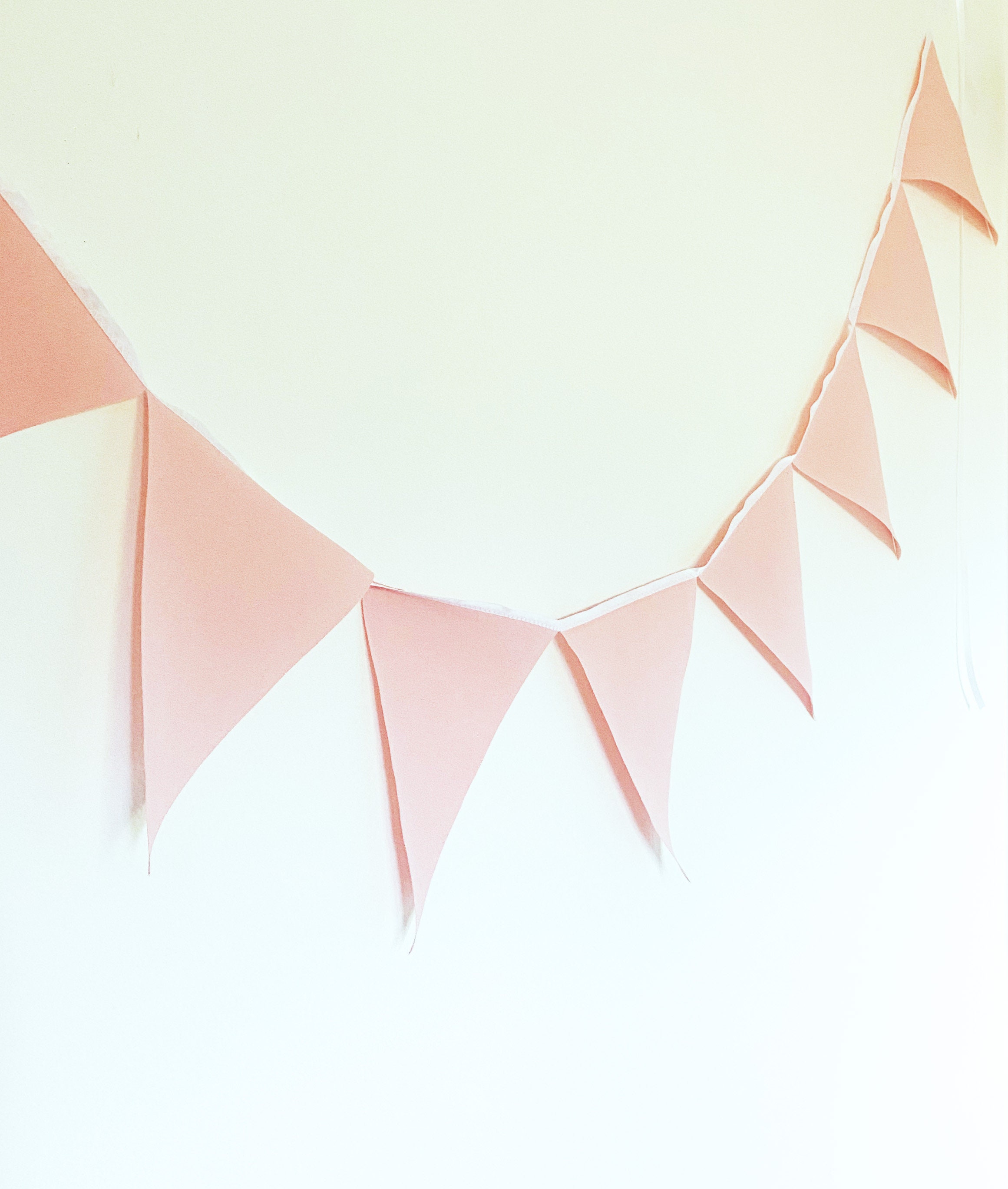 Blush Pink Garland Flag Bunting Fabric Banner, Solid Cloth Pennants ...