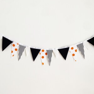 Black and Orange Stripes, Solids and Dots Halloween Banner, Small Size ...