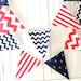 Nautical Party Banner, Bunting, Fabric Pennant Flags, Navy, Red, White ...