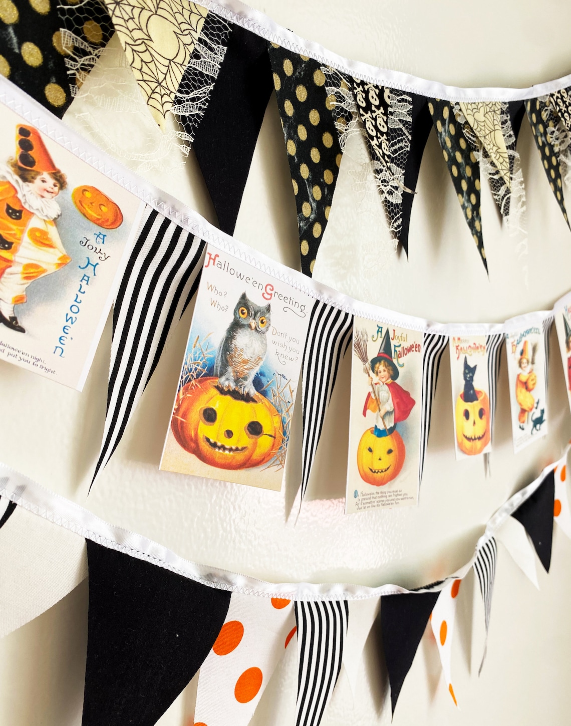 Vintage Halloween Banner Bunting Vintage Pictures of - Etsy