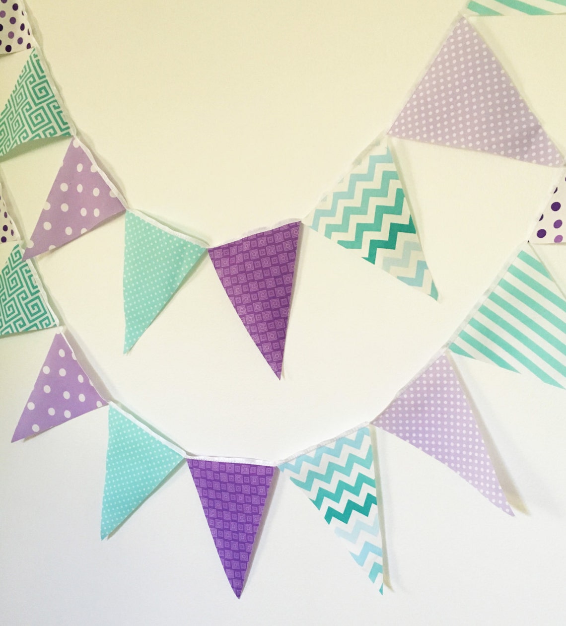 Purple Lavender Mint Turquoise Banner Bunting Garland | Etsy