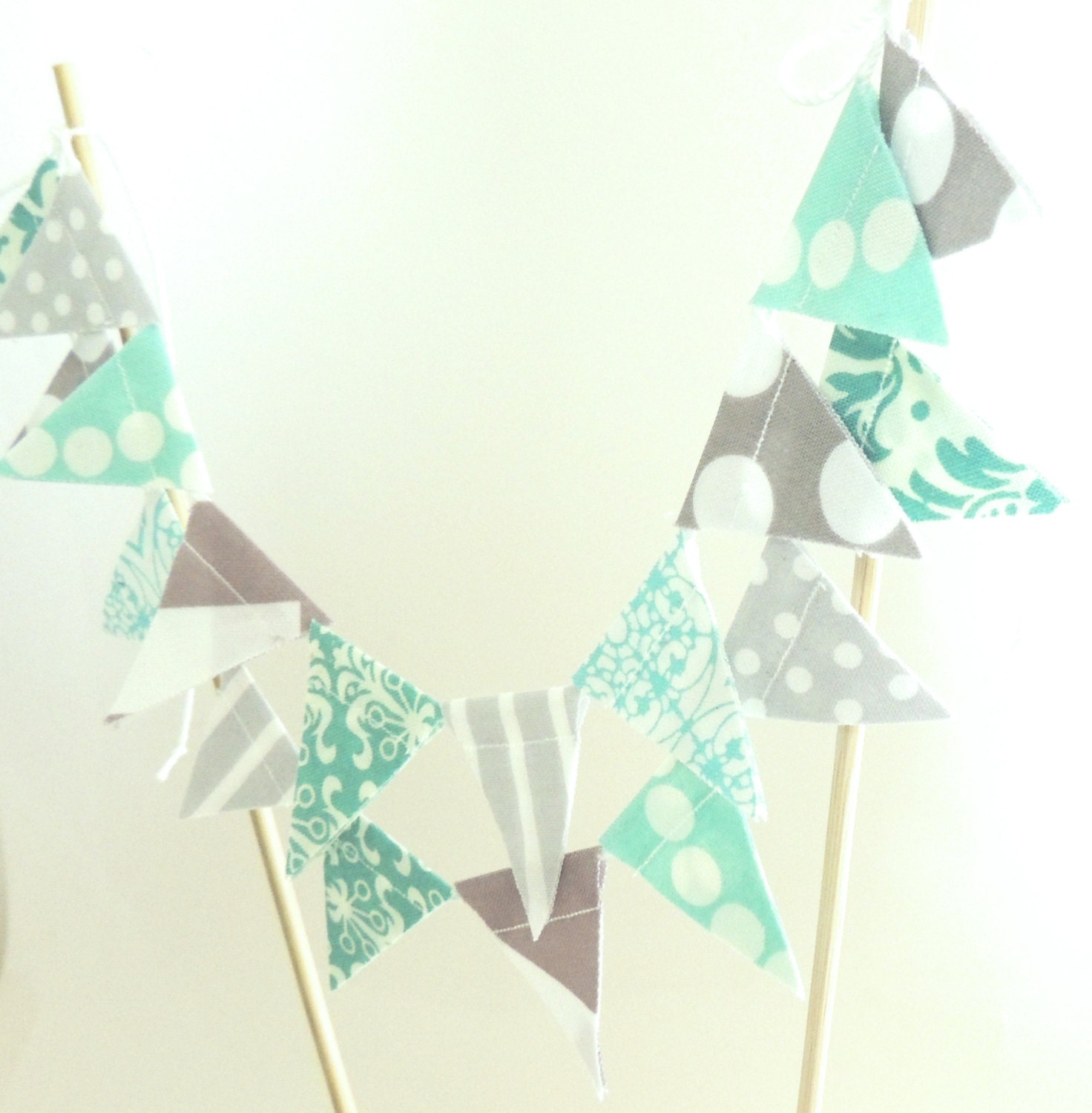 Cake Topper Banner, Party Cake Bunting, Fabric Pennant Flags, Wedding ...