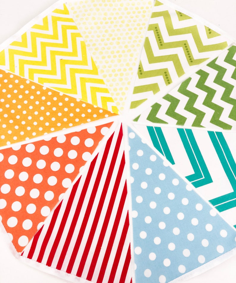 Rainbow Colored Bunting Rainbow Banner Fabric Pennant Flag - Etsy