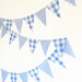 Blue Gingham Party Banner Bunting Pennant Flags Vintage - Etsy