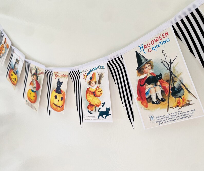 Vintage Halloween Banner Bunting Vintage Pictures of - Etsy
