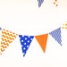 Orange and Royal Blue Banner, Bunting, Fabric Pennant Flag Garland ...
