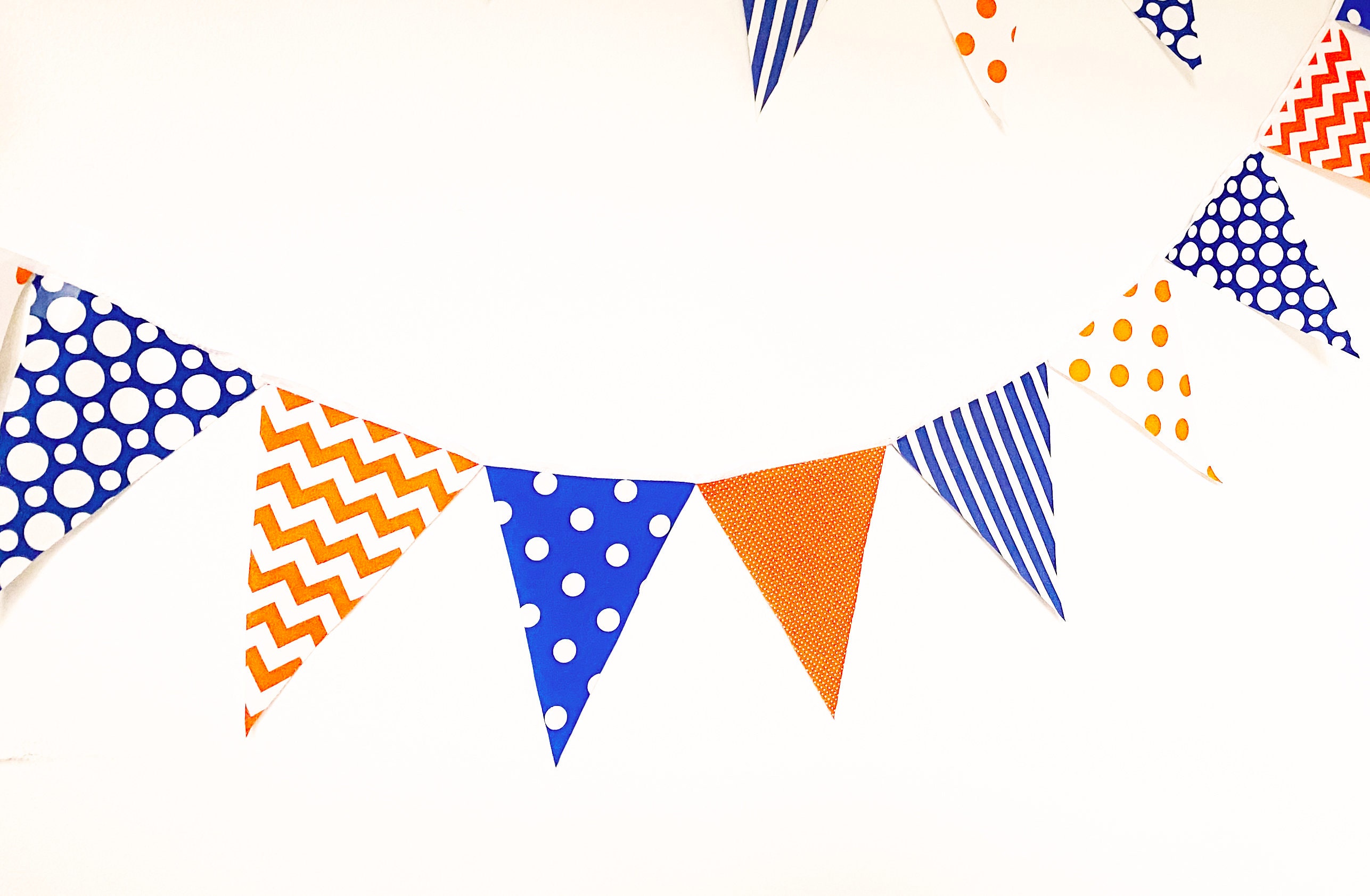 Orange and Royal Blue Banner Bunting Fabric Pennant Flag | Etsy