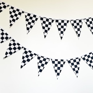 Back and White Checker Party Banner, Bunting, Pennant Flags, Wedding ...
