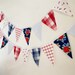 Picnic Gingham Banner Bunting Fabric Pennant Floral Garland - Etsy