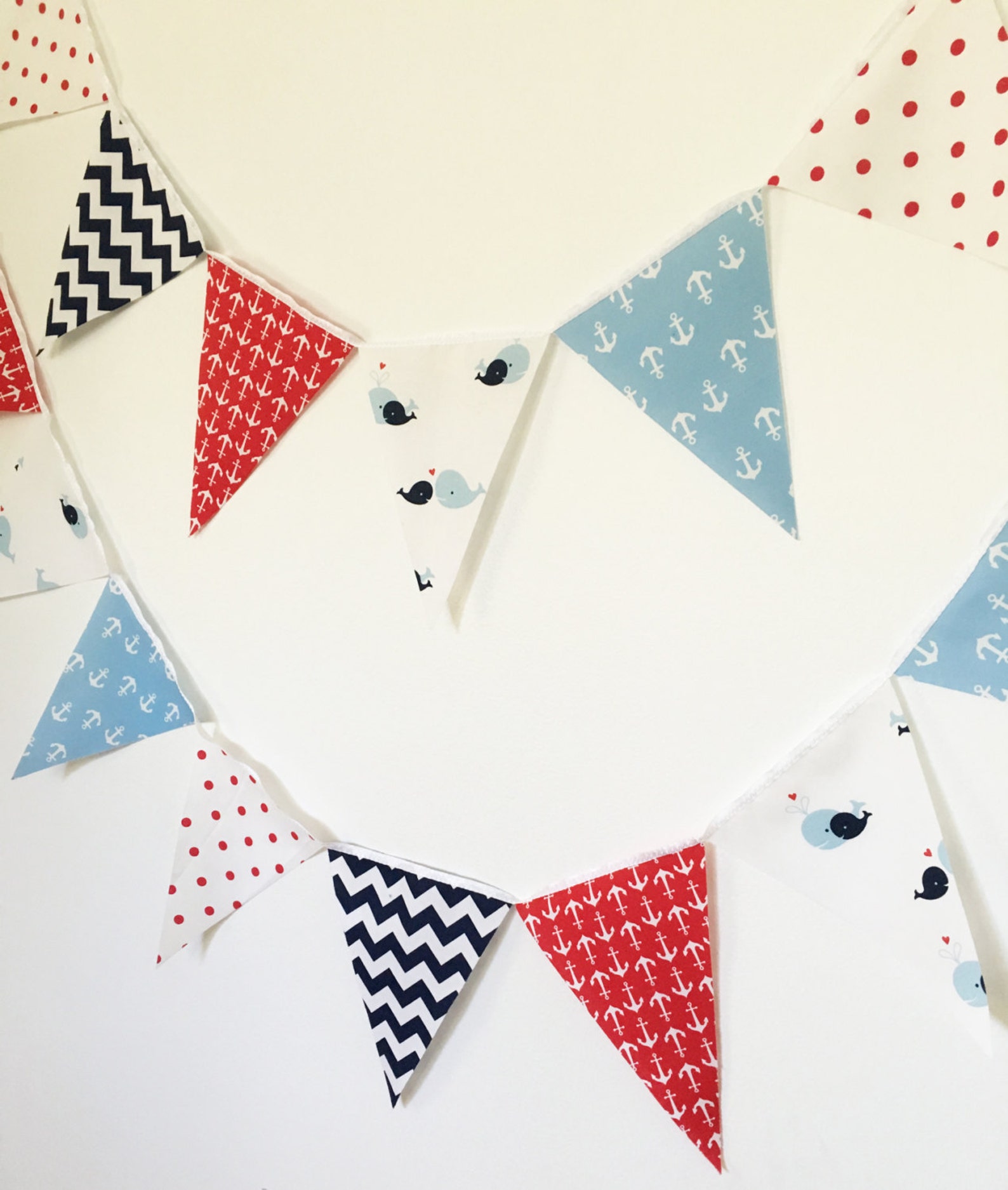 Nautical Whale Baby Shower Bunting Banner Fabric Pennant - Etsy
