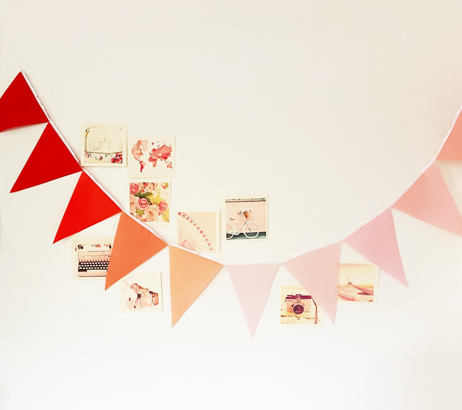 Garland Flag Bunting Ombre Red Peach Pink Aesthetic Color - Etsy