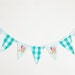 Ice Cream Picnic Party Gingham Banner, Mint Bunting, Vintage Ice Cream ...