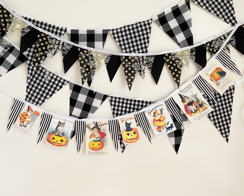 Vintage Halloween Banner Bunting Vintage Pictures of - Etsy