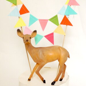 Cake Topper Banner, Solid Colored Pink, Mint, Coral Party Cake Bunting ...