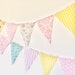 Shabby Chic Fabric Banner, Bunting, Pennant Flags, Pink, Blue, Aqua ...