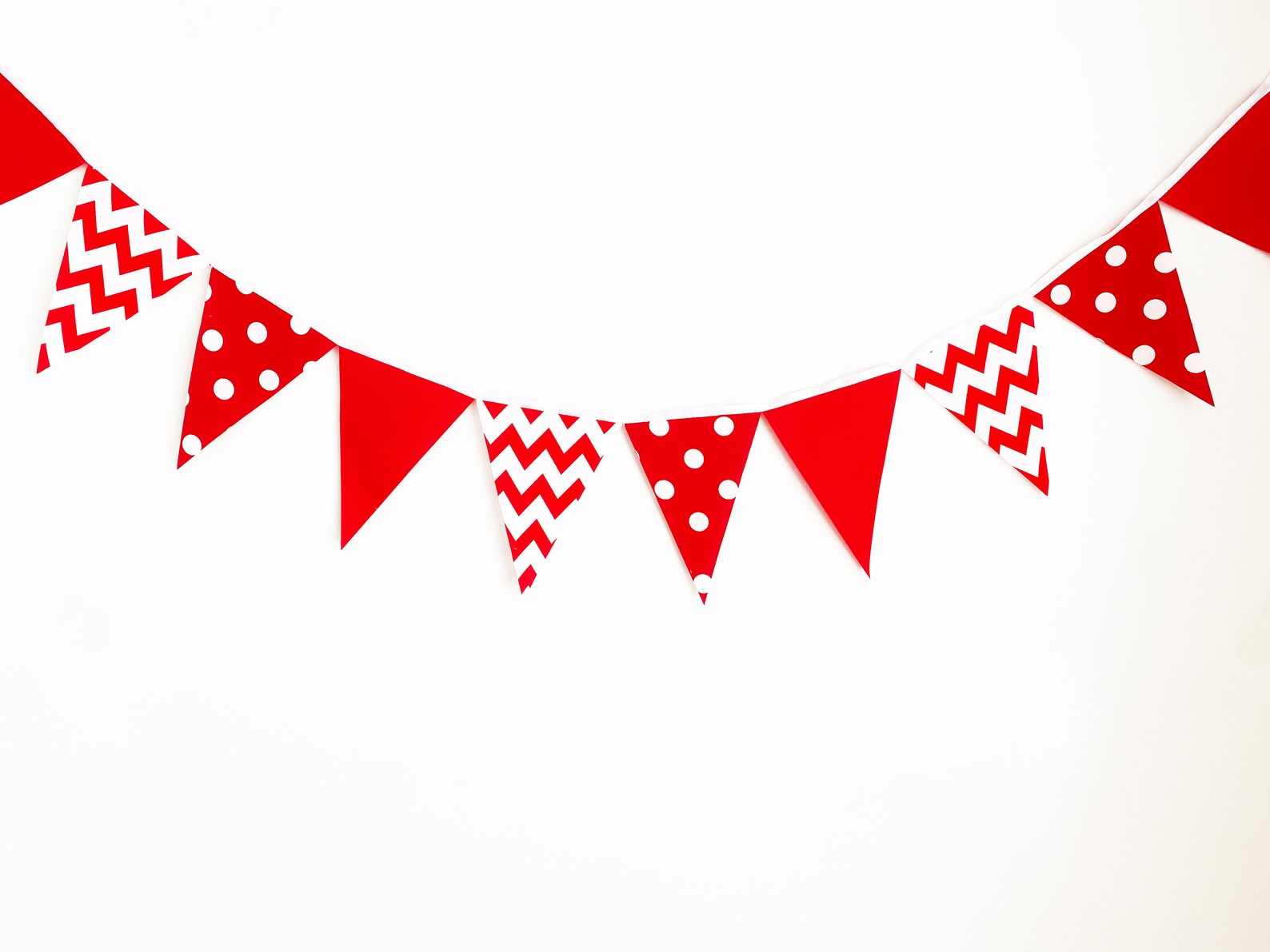 Bunting Banner Fabric Pennant Garland Flags Red Polka Dot | Etsy