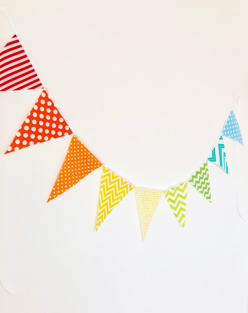 Rainbow Colored Bunting Rainbow Banner Fabric Pennant Flag - Etsy