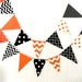 Banner Bunting Fabric Pennant Flags Orange Black Chevron - Etsy