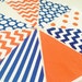 Orange and Royal Blue Banner, Bunting, Fabric Pennant Flag Garland ...