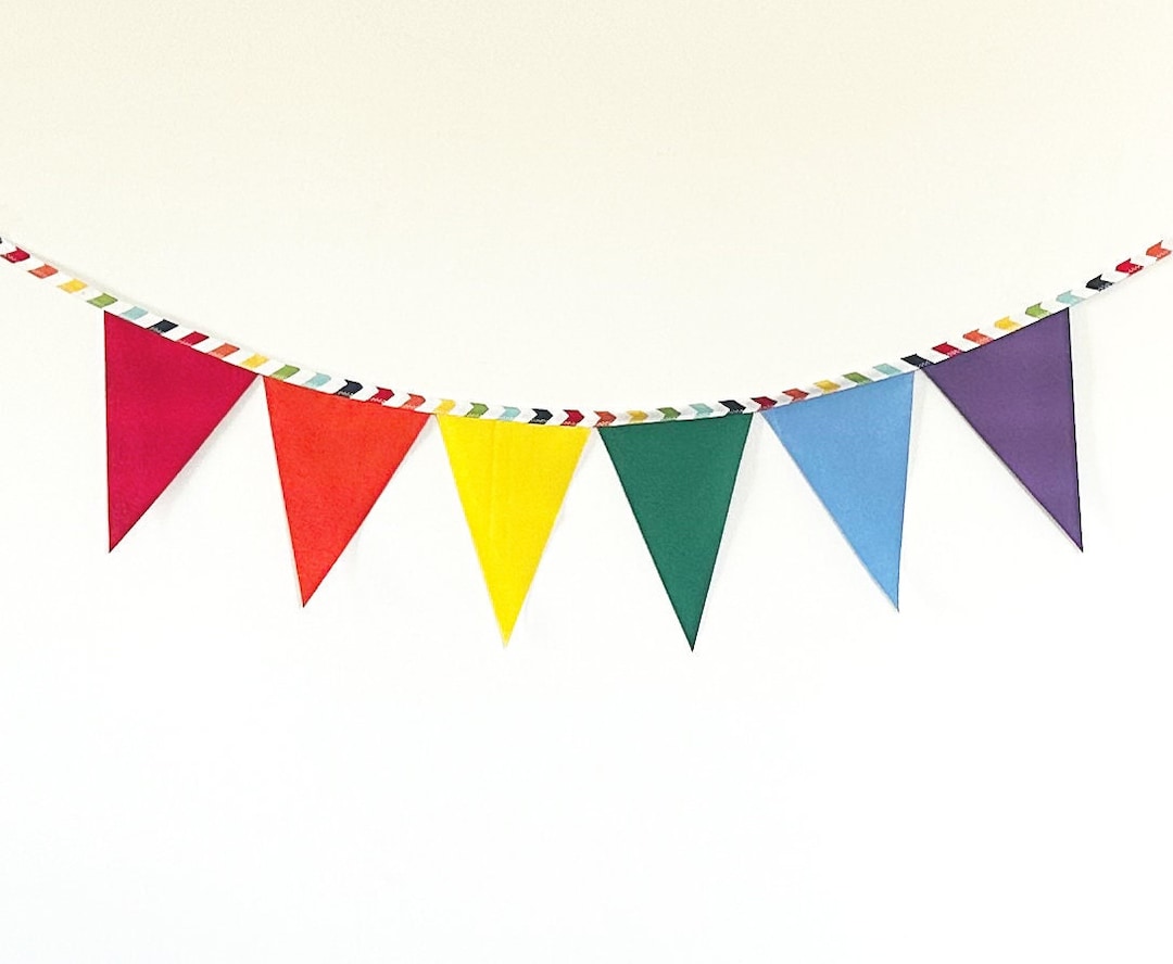 Pride Flag Bunting Original Rainbow Color Fabric Gay Banner, Solid ...