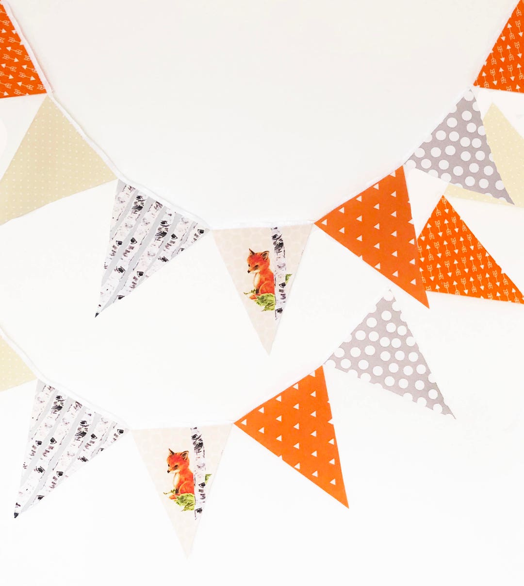 Fox Banner Woodland Garland, Arrow Pennant Flags, Fox Nursery Decor ...