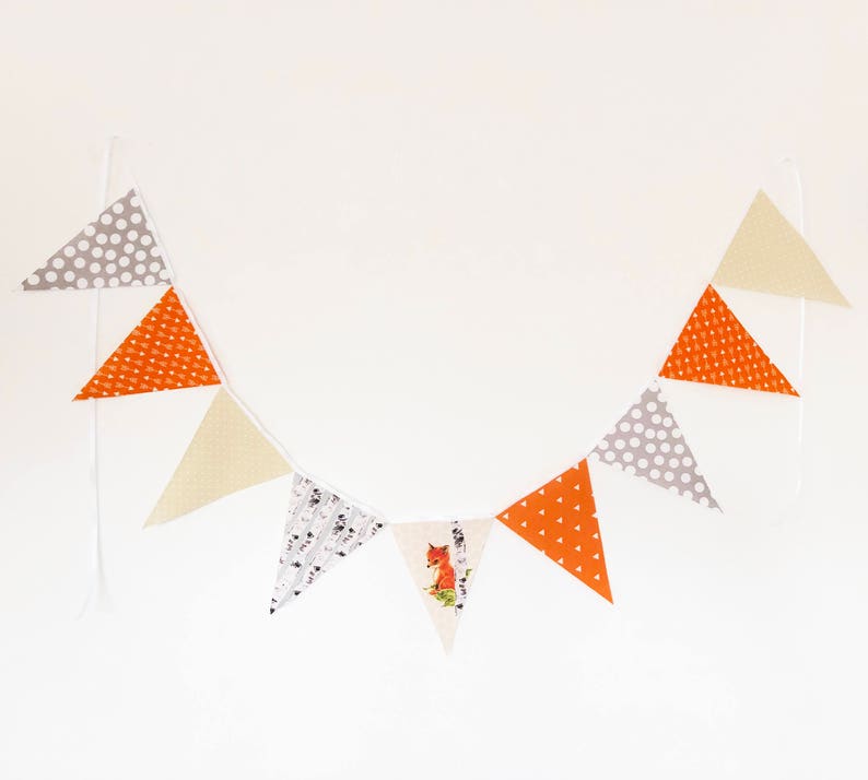 Fox Banner Woodland Garland Arrow Pennant Flags Fox Nursery | Etsy