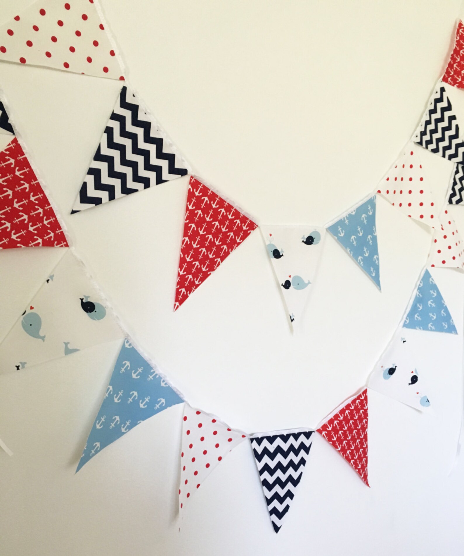 Nautical Whale Baby Shower Bunting Banner Fabric Pennant - Etsy