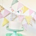 Shabby Chic Fabric Banner, Bunting, Pennant Flags, Pink, Blue, Aqua ...