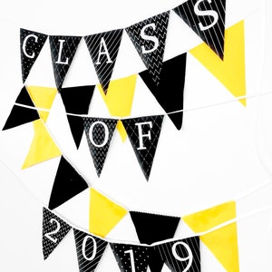 School Colors Garland Flag Bunting, Graduation Fabric Banner, School ...